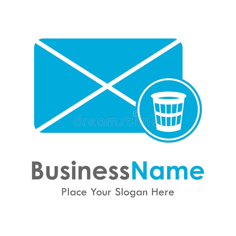 Mail Message with Trash Bin Logo Vector Template Stock Vector ...