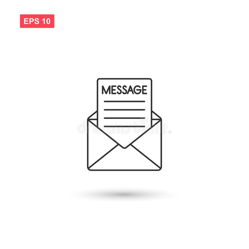Mail Message Vector Isolated Stock Vector - Illustration of linear ...