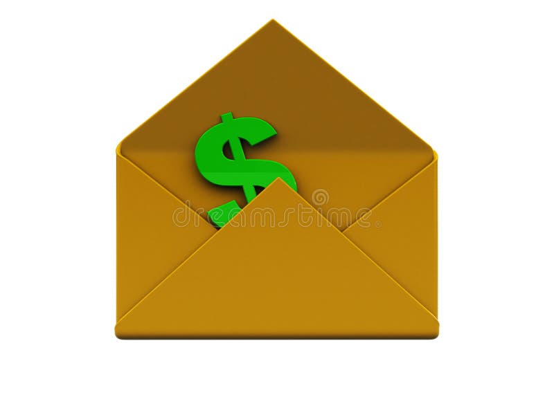 Mail with money stock illustration. Illustration of horizontal - 10184494
