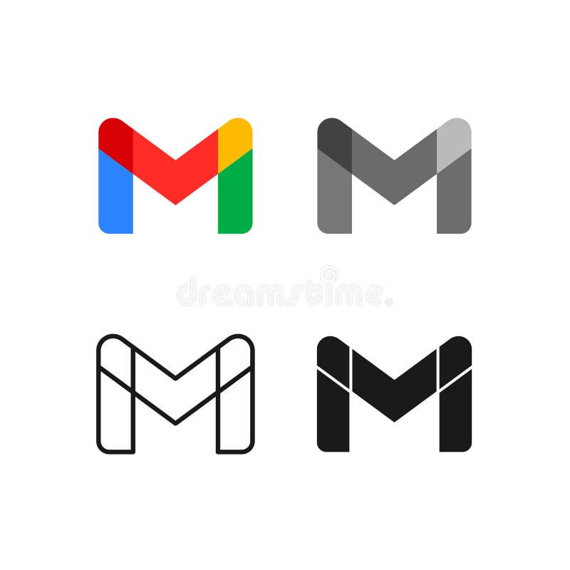 Mail New Logo with Various Style Options Editorial Image - Illustration ...