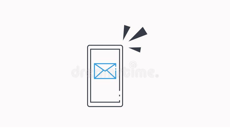 Mail Notification Icon. Vector Isolated Flat Illustration of a Mobile ...