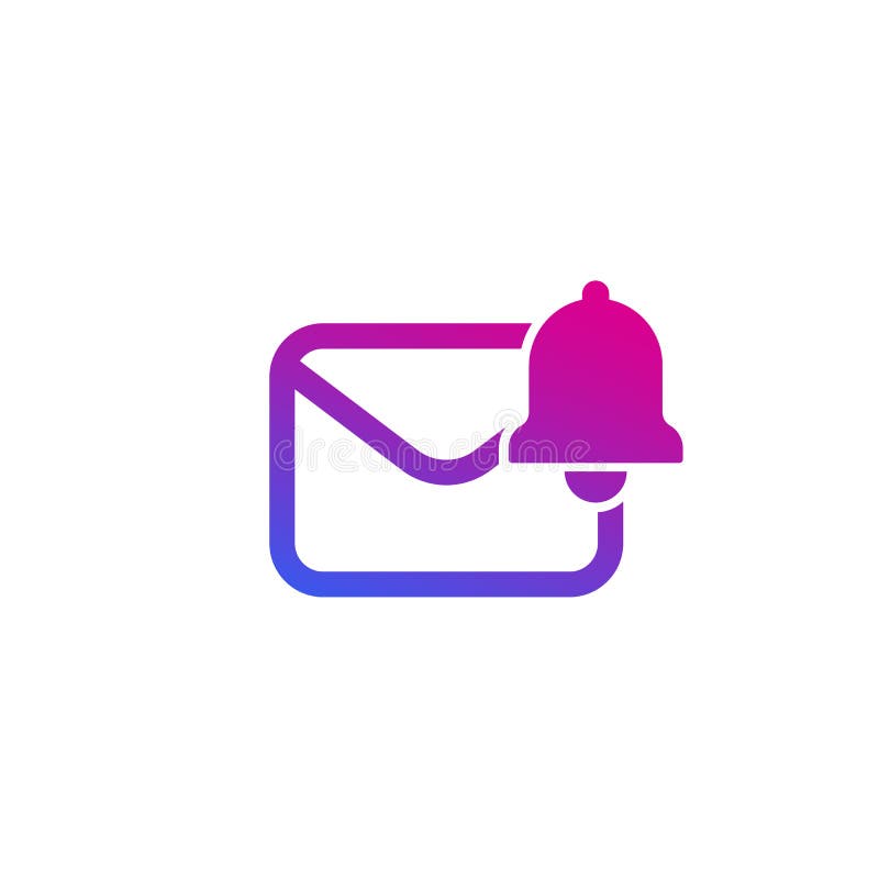 Mail Notification Icon on White Stock Vector - Illustration of receive ...