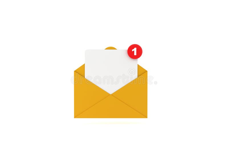 Mail Notification One New Email Message in the Inbox Concept Isolated ... Mail Notification One New Email Message in the Inbox Concept Isolated ...