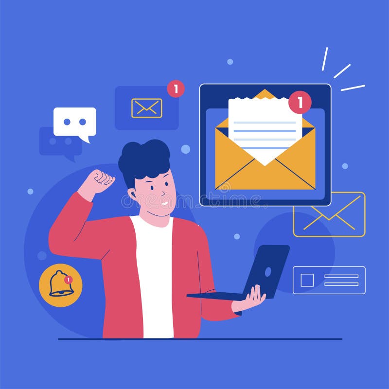 Mail Notification Vector Concept Stock Vector - Illustration of online ...