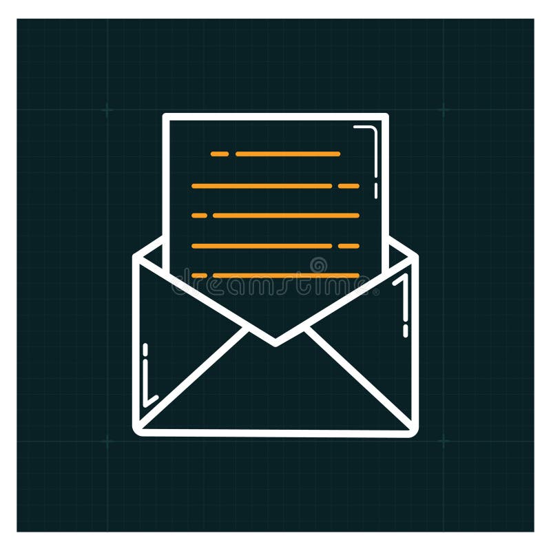 A Mail Open Icon Illustration. Stock Vector - Illustration of ...
