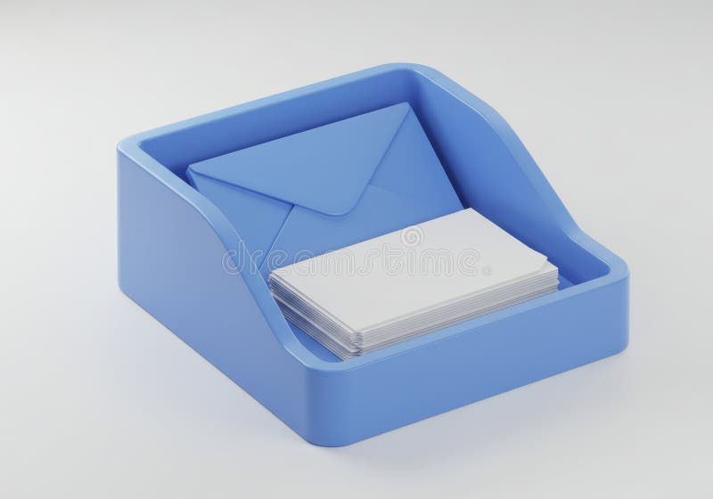 Mail Organizer with Envelope and Cards in Blue Holder Stock ...