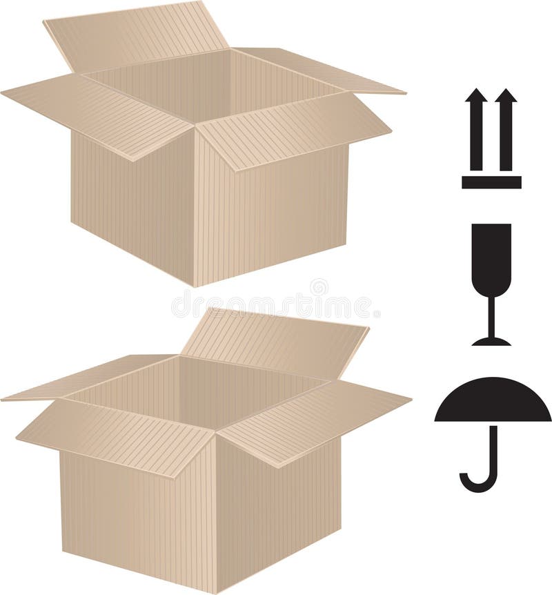 Mail package box with sign stock vector. Illustration of business ...
