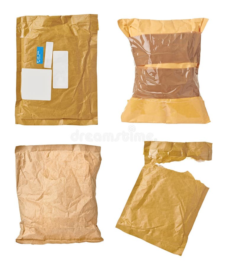 Mail Package Envelope Box Used Open Postal Stock Photo - Image of ...