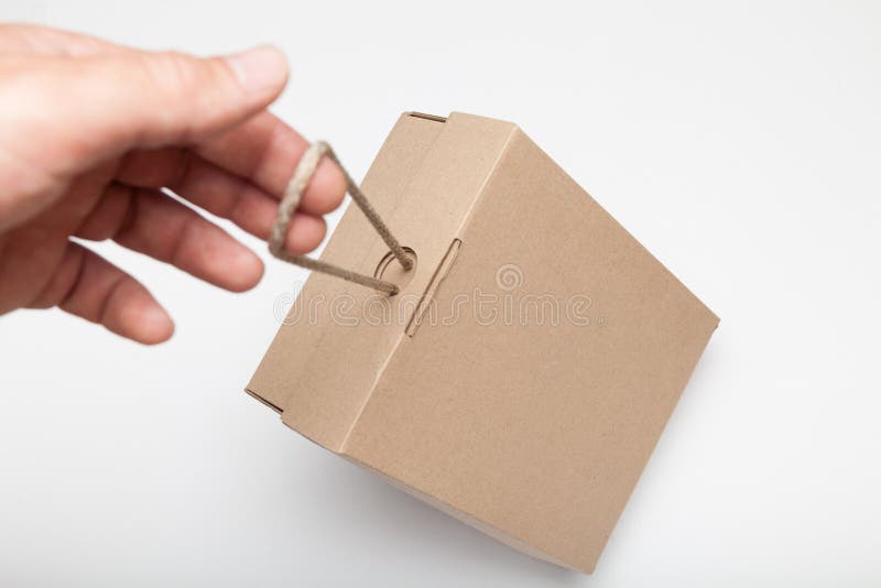Mail Package in Hand, Cargo Box Container Stock Photo - Image of ...