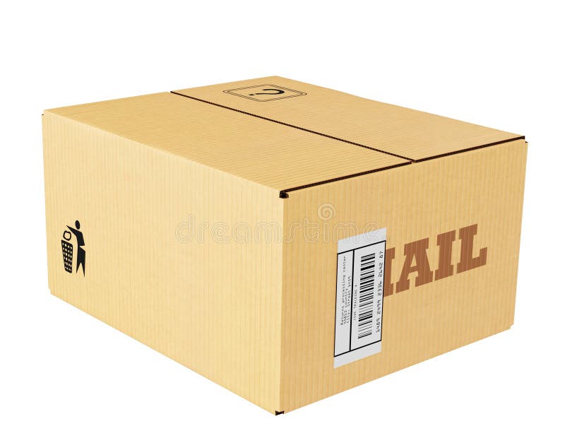 Mail Package on a White Background. Stock Illustration - Illustration ...