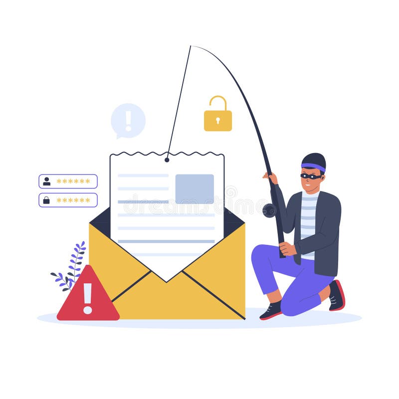 Phishing Attack Illustration Concept Stock Illustration - Illustration ...