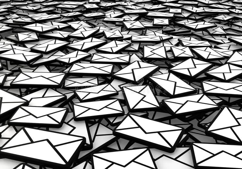 Mail Pile Close stock illustration. Illustration of rendering - 147247373