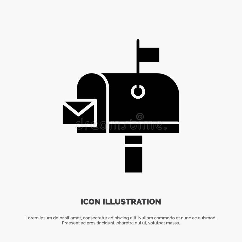 Mail, Post, Mailbox, Post Office Solid Glyph Icon Vector Stock Vector ...