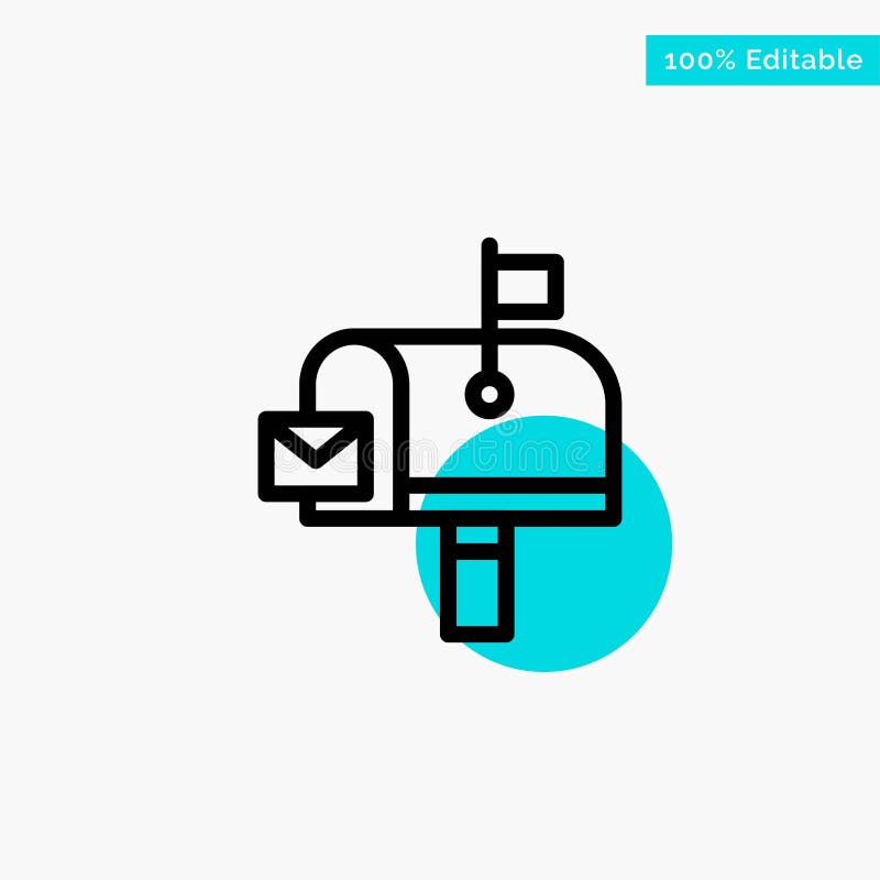 Mail, Post, Mailbox, Post Office Turquoise Highlight Circle Point ...