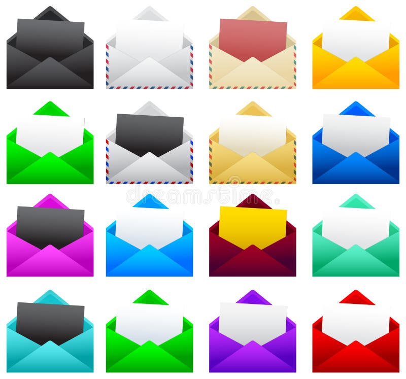 Mail Postal Envelope with a Sheet of Paper Stock Vector - Illustration ...