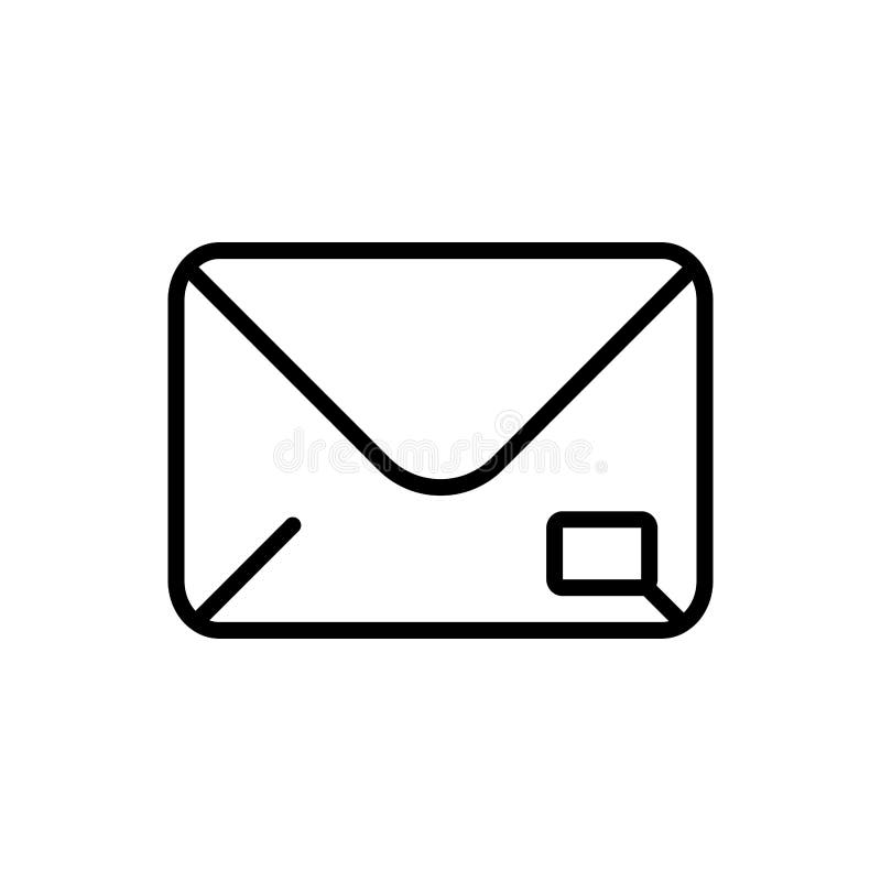 Mail Postcard Delivery Icon Thick Line Stock Vector - Illustration of ...