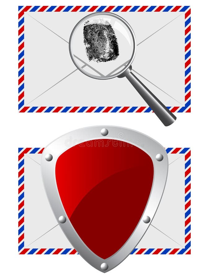 Mail, Protection and Security Vector Icons Set Cyber Computer Network ...