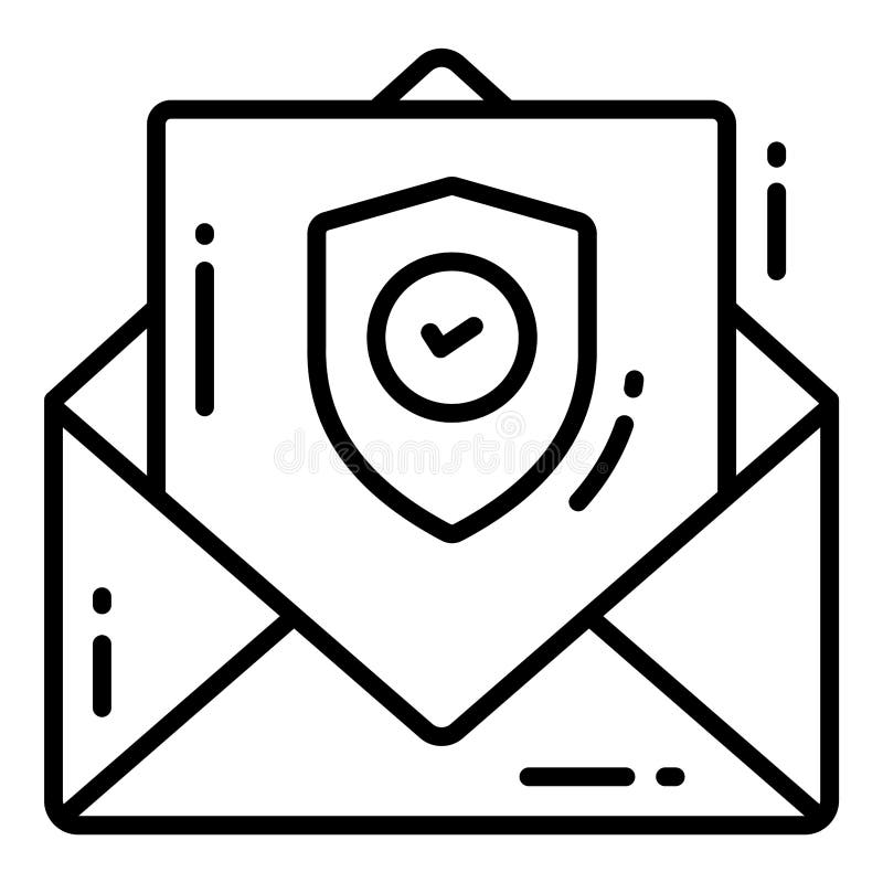 Mail, Protection and Security Vector Icons Set Cyber Computer Network ...
