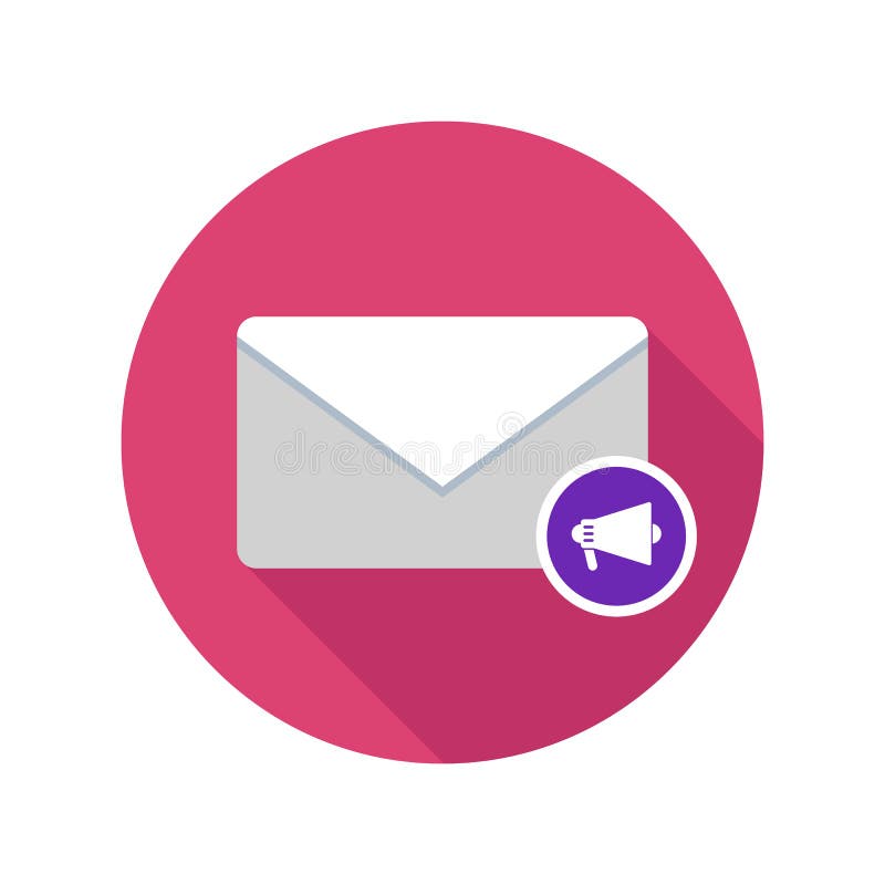 Mail Reading Aloud Icon. Email Icon with Long Shadow Stock Vector ...