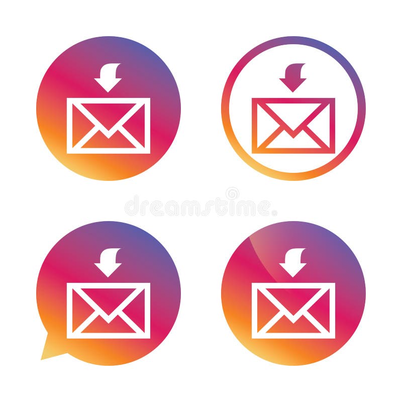 Mail Receive Icon. Envelope Symbol. Get Message. Stock Vector ...