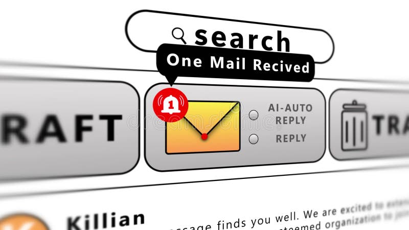 Mail Received and Ai Auto Reply Clicking Animation Stock Video - Video ...