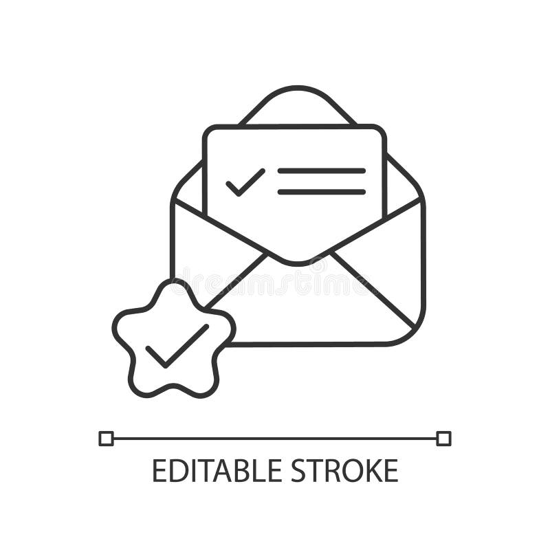Mail received linear icon stock vector. Illustration of flat - 193963564