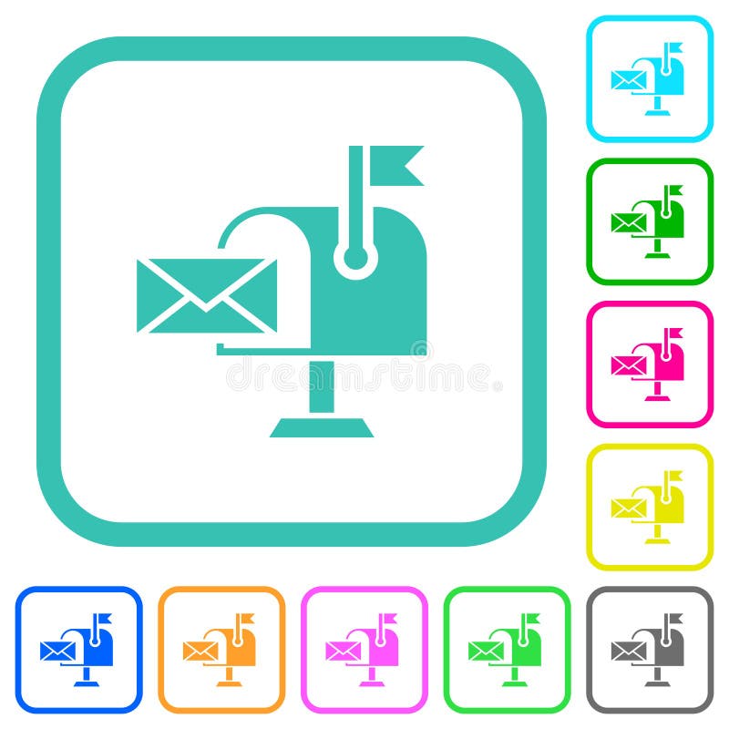 Mail Received Solid Vivid Colored Flat Icons Stock Vector ...