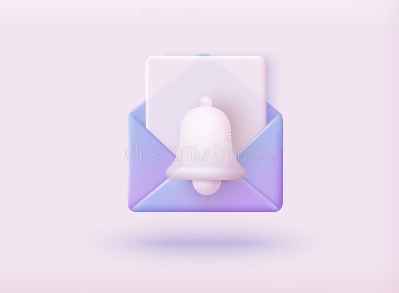 Mail with Reminder Bell. Notifications. Reminder Design Mockup. Email ...