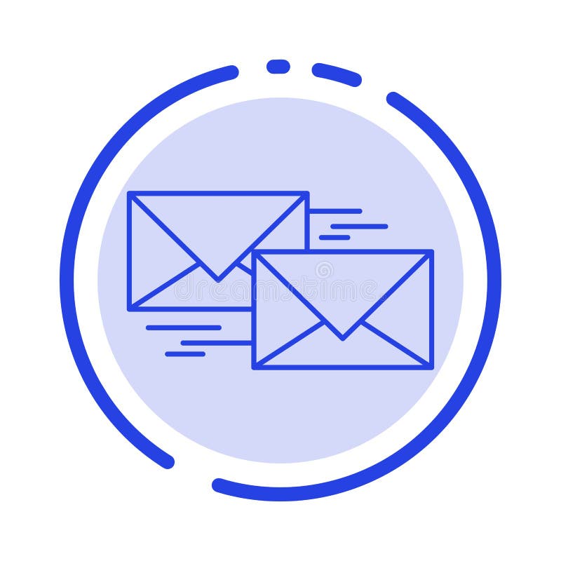 Mail, Reply, Forward, Business, Correspondence, Letter Blue Dotted Line ...