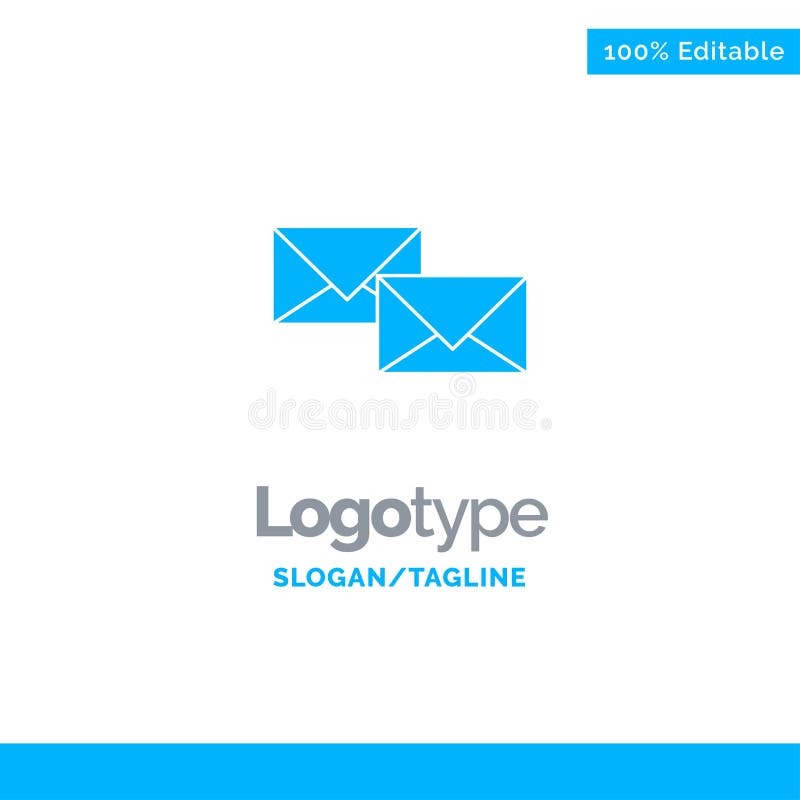 Mail, Reply, Forward, Business, Correspondence, Letter Blue Solid Logo ...