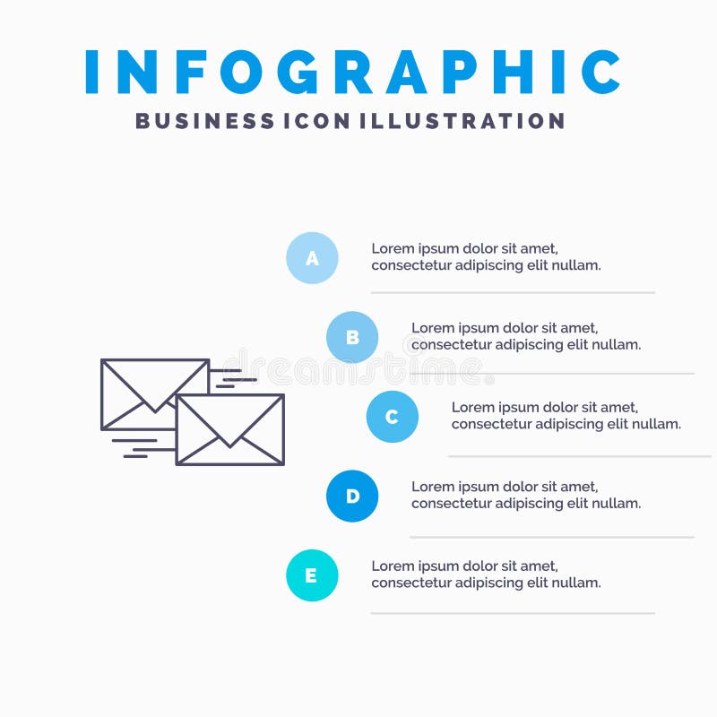 Mail, Reply, Forward, Business, Correspondence, Letter Line Icon with 5 ...