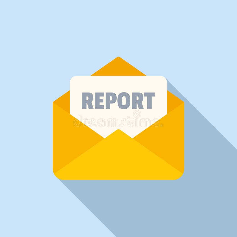 Mail Report Icon Flat Vector. Document Data Stock Vector - Illustration of graph, information ...