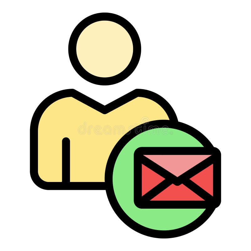 Mail Request Icon Color Outline Vector Stock Vector - Illustration of ...