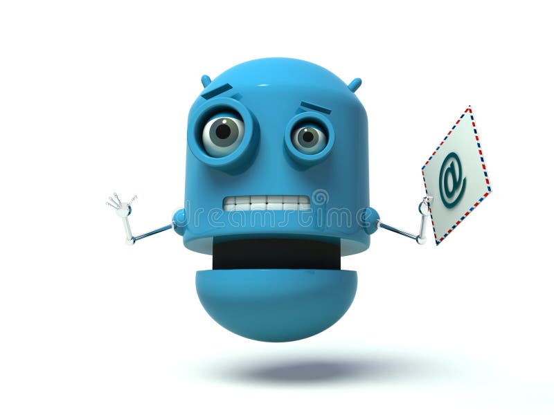 Little Robot Bubble Talk on Isolated White Background Stock Vector ...