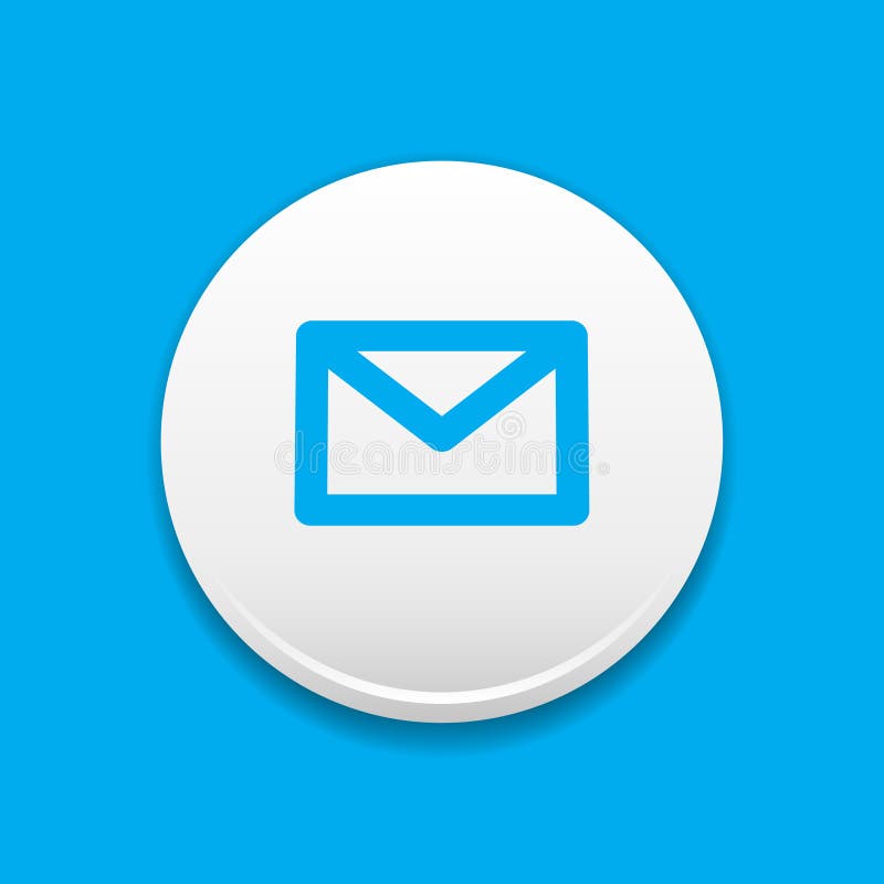 Mail Round White Icon stock vector. Illustration of business - 198484637