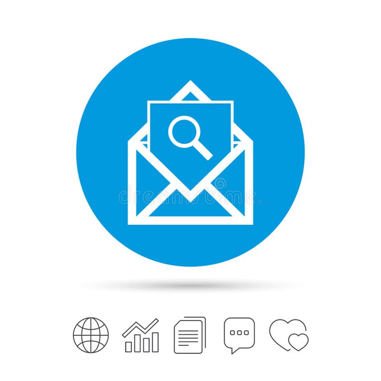 Mail Search Icon. Envelope Symbol. Message Sign Stock Vector ...