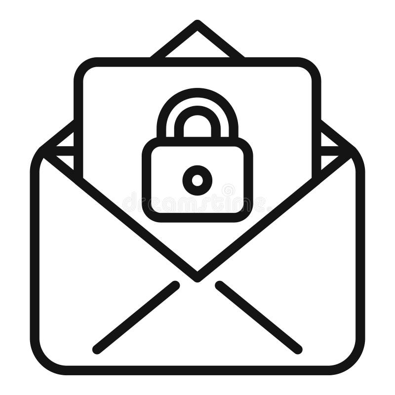 Mail Security Icon Outline Vector. Data Protect Stock Illustration ...