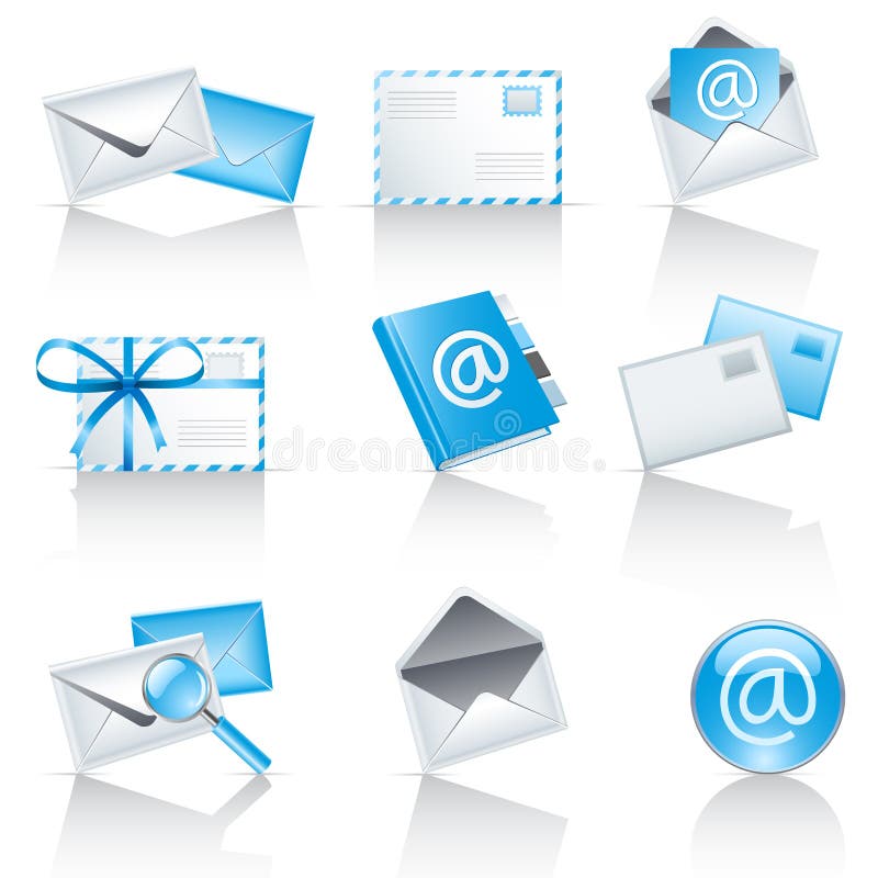E-mail icons. stock vector. Illustration of connection - 10250898