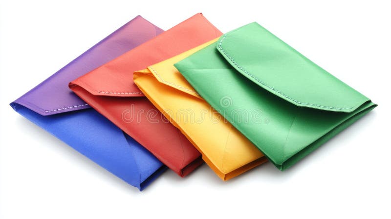 Mail Services of Different Kinds on a Background of Isolated Colors ...