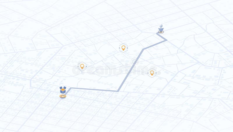 Mail Services, Navigation Plan To Package Position. Isometric City ...