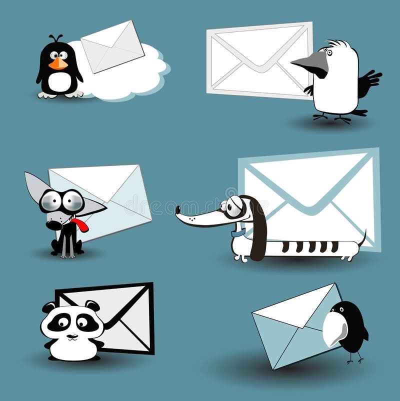 Mail set animal stock vector. Illustration of letter - 27739069