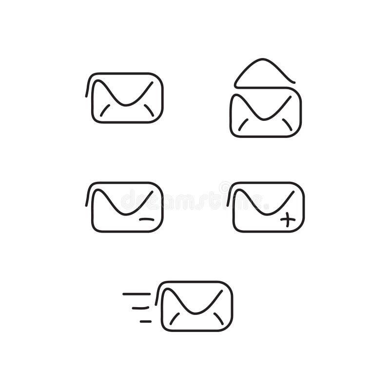 Mail set icons stock vector. Illustration of isolated - 68522320