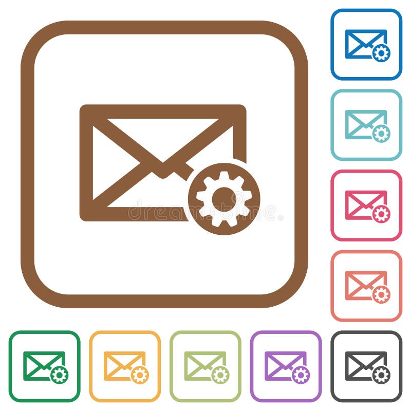 Mail settings simple icons stock vector. Illustration of configuration ...