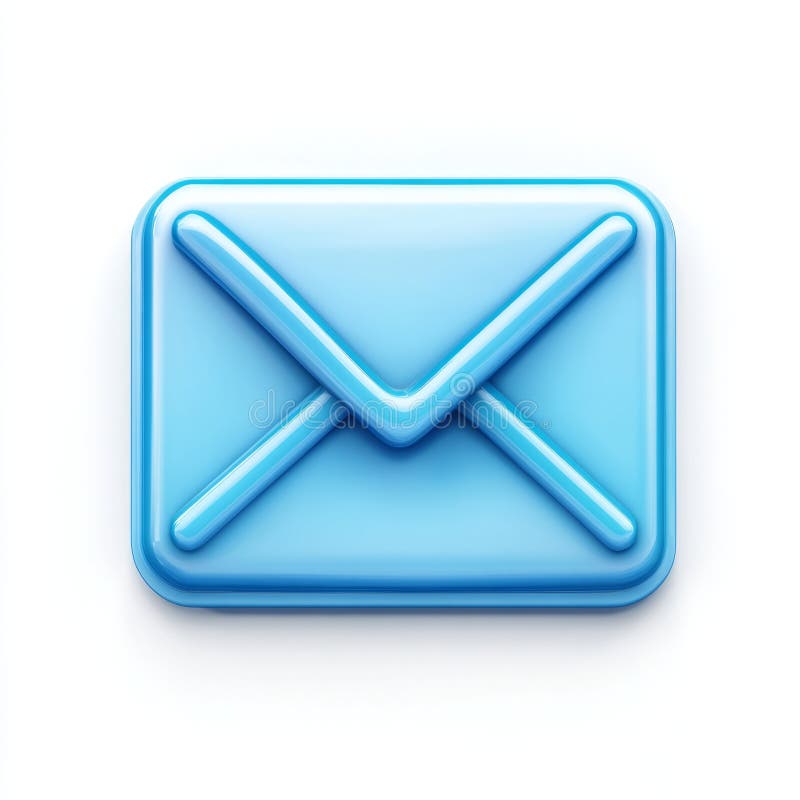 Mail Sign. Blue Envelope Icon Stock Photo - Image of notification, blue ...