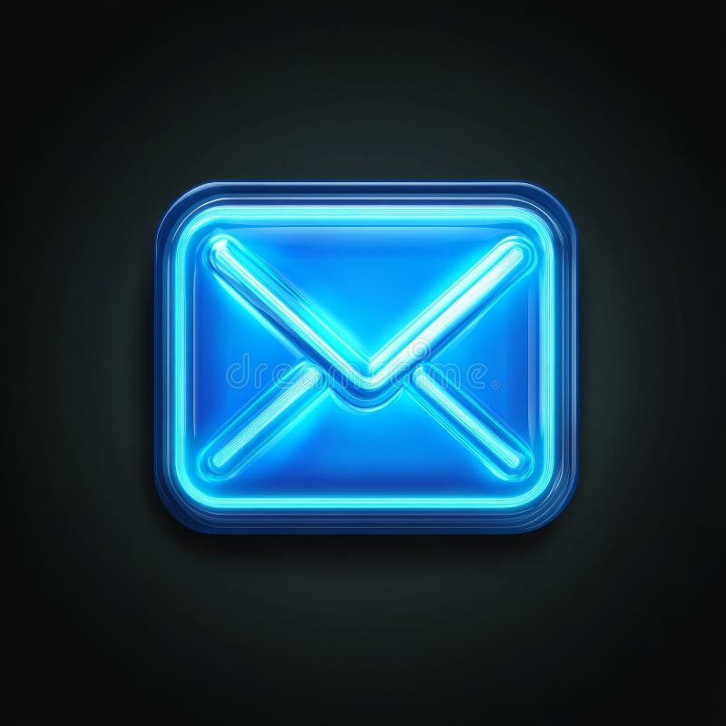 Mail Sign. Blue Envelope Icon Stock Image - Image of email, minimal ...