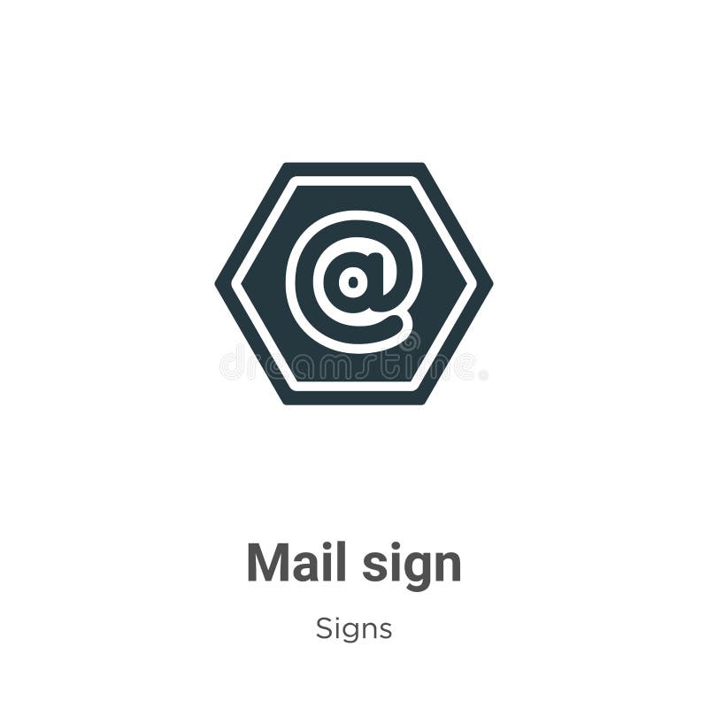 Mail Sign Vector Icon on White Background. Flat Vector Mail Sign Icon ...