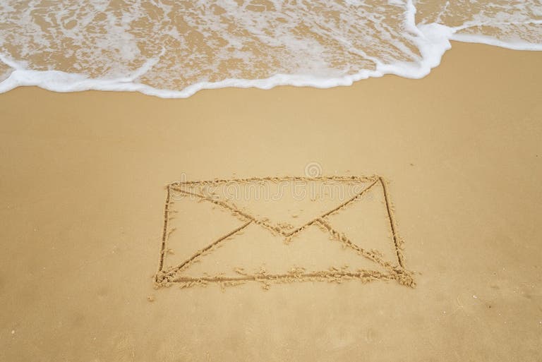 Mail sign written on sand stock photo. Image of outdoor - 71479770