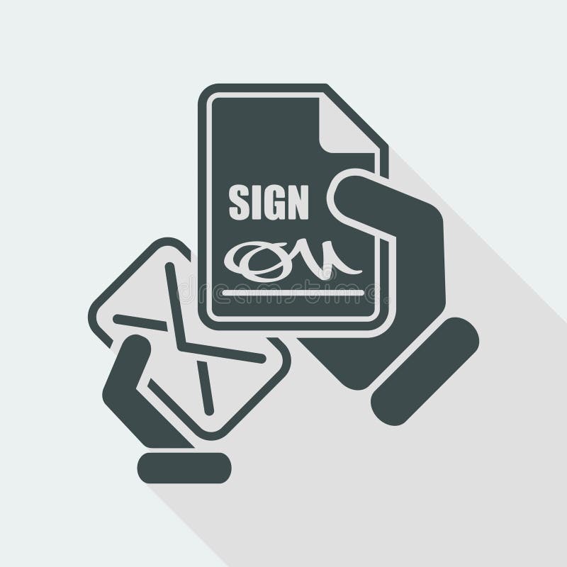 Document signed icon stock vector. Illustration of examining - 117818532