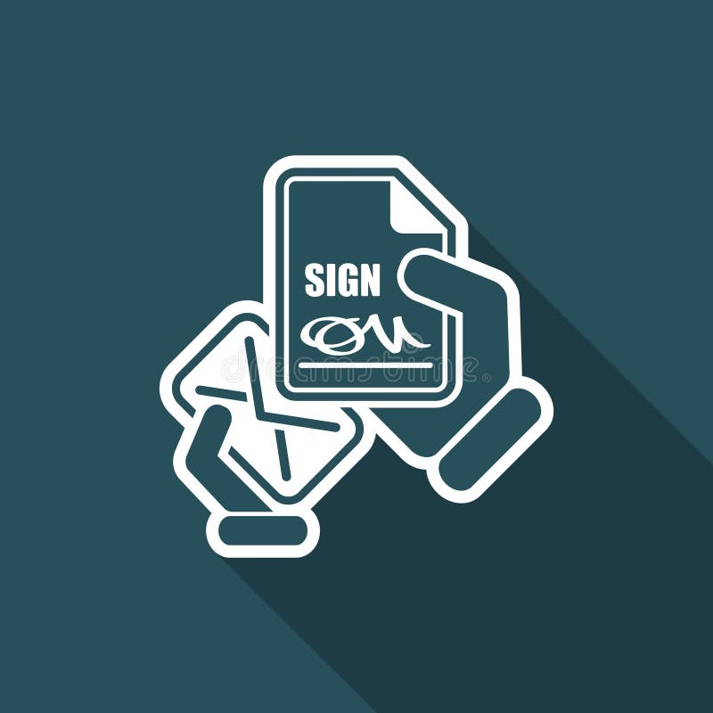 Document signed icon stock vector. Illustration of examining - 117818532
