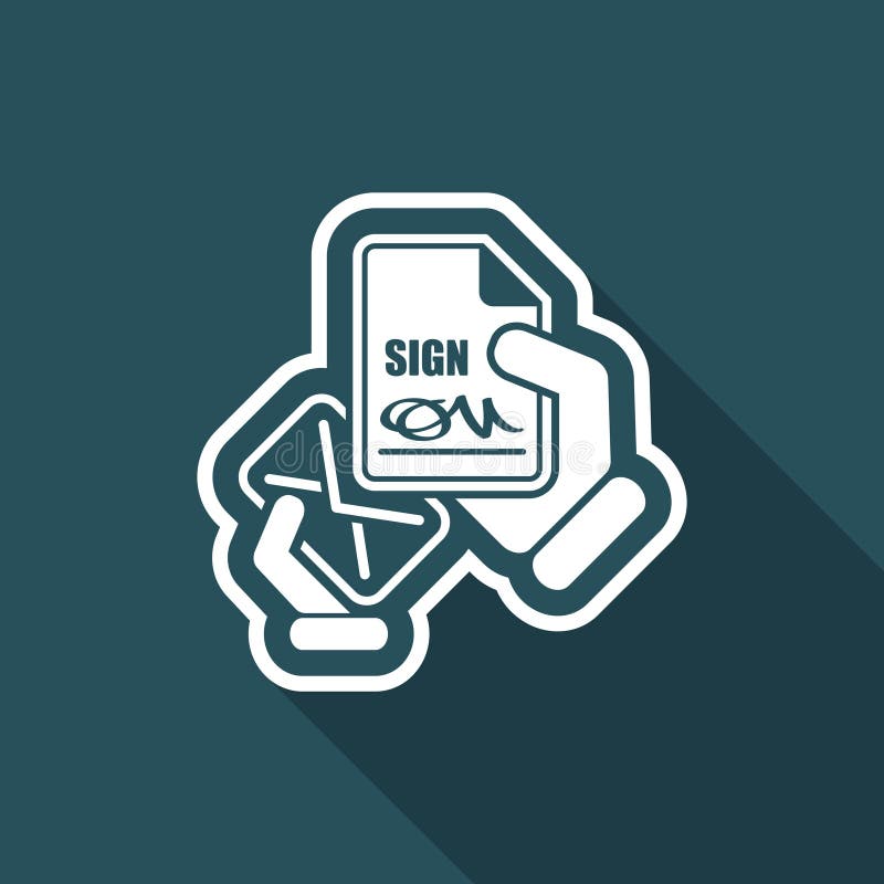 Document signed icon stock vector. Illustration of examining - 117818532